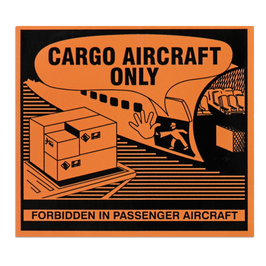 Restricted Transport: Cargo Aircraft Only Shipping Label - BAT459 - New Pig
