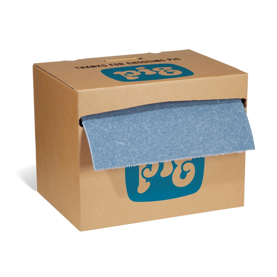 Pig Blue® Absorbent Roll in Dispenser Box - New Pig