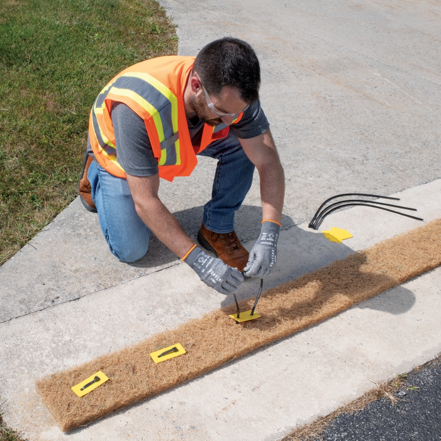 Coir Storm Drain Filter for Sediment and Floatables - New Pig