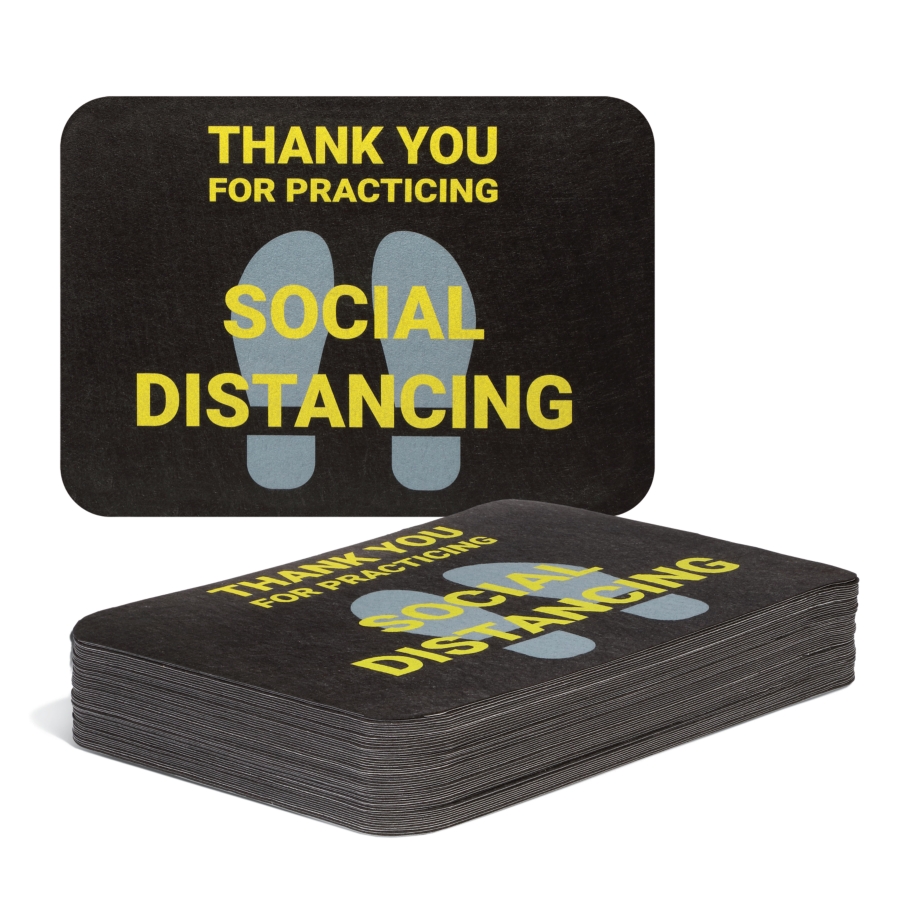 Social Distancing Sign for Floor in 50 Pack – New Pig