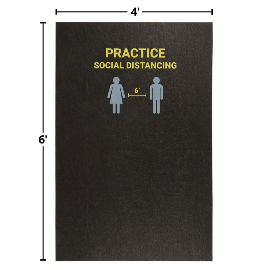 PIG® Grippy® Adhesive-Backed Practice Social Distancing Floor Mat ...