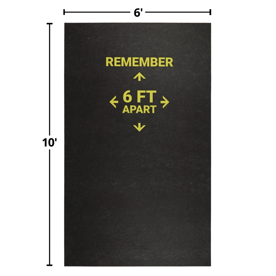 PIG® Grippy® Adhesive-Backed Social Distancing Reminder Floor Mat ...