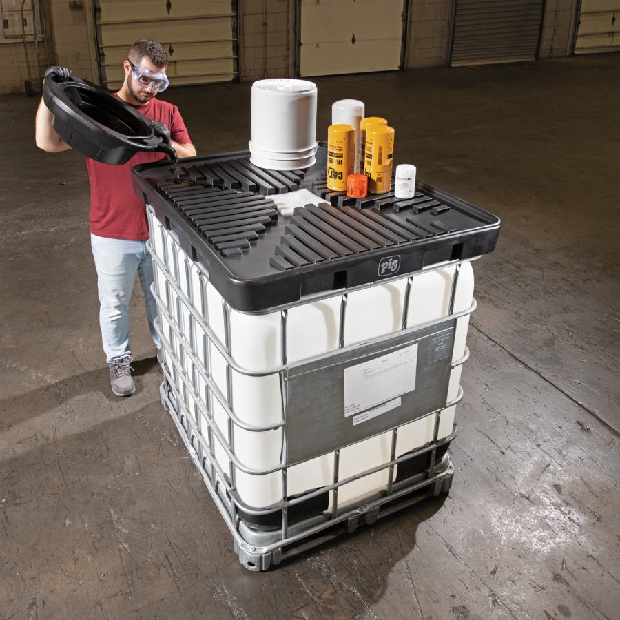 PIG Full-Top IBC Tote Funnel for Easy-Reach Draining - New Pig