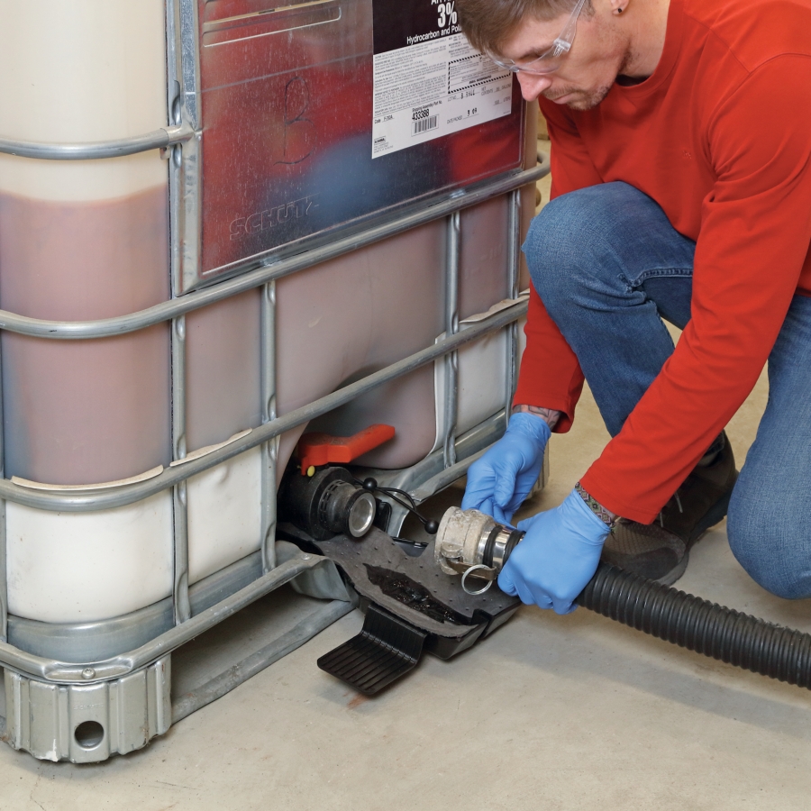 Drip Tray with Mat Pad for Universal IBC Valve Leaks — New Pig