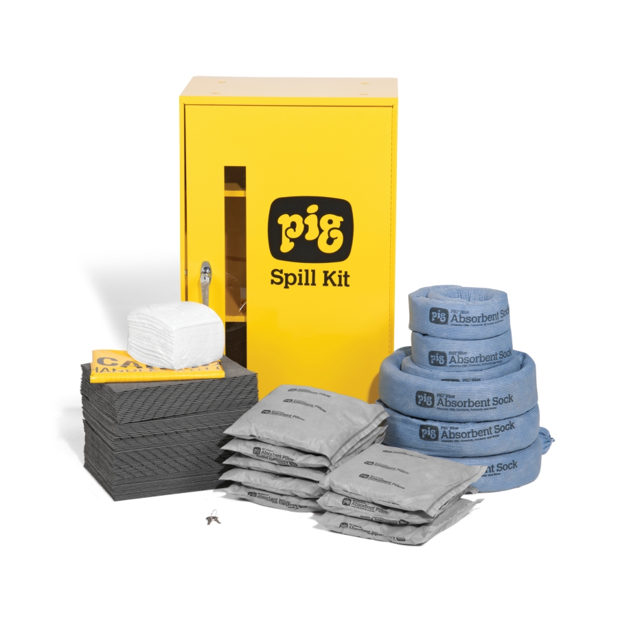 PIG Spill Kit in Large Wall-Mount Cabinet - New Pig