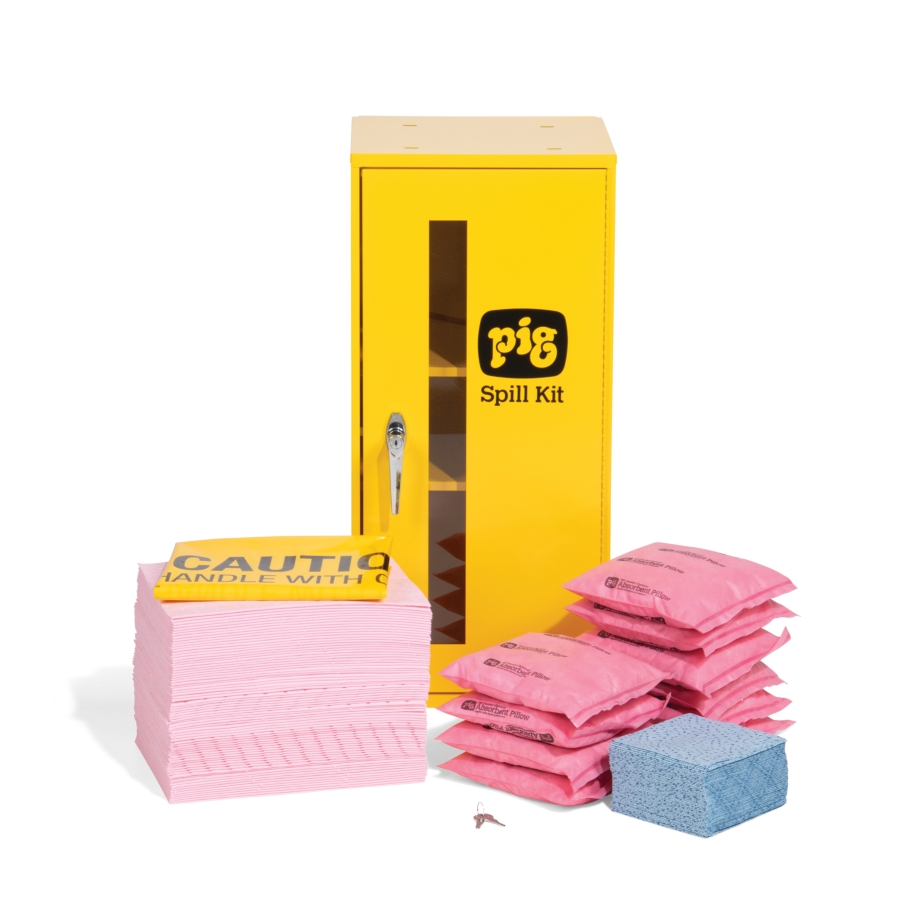 PIG® HazMat Spill Kit in Small Wall-Mount Cabinet - New Pig