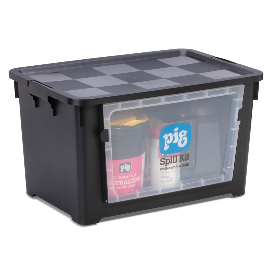 Battery Acid Spill Kit in See-Thru Bin - New Pig
