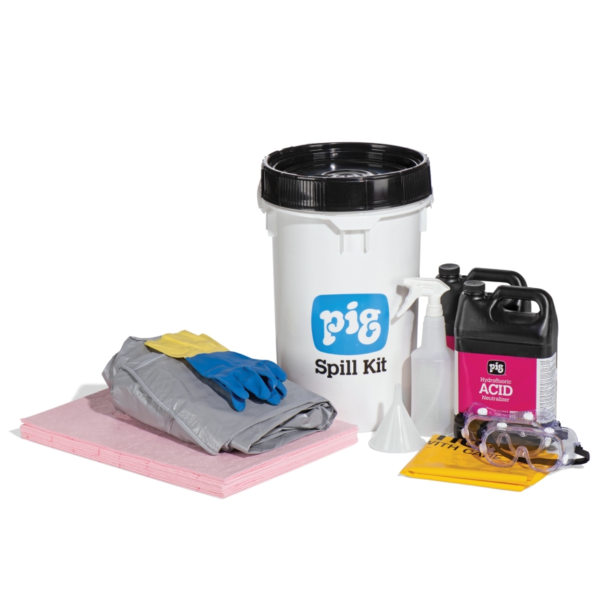 PIG® Spill Kit in Bucket for Neutralizing Acid - New Pig