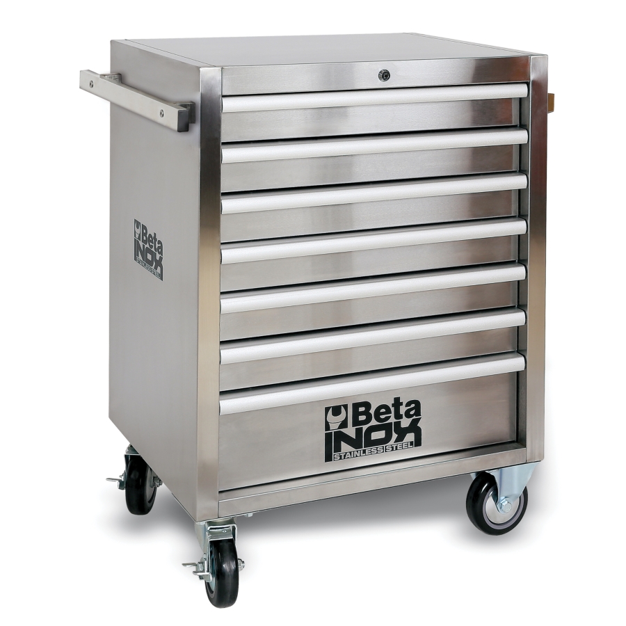 Beta Tool Cart with Drawers: Stainless Steel - MTL1203 - New Pig