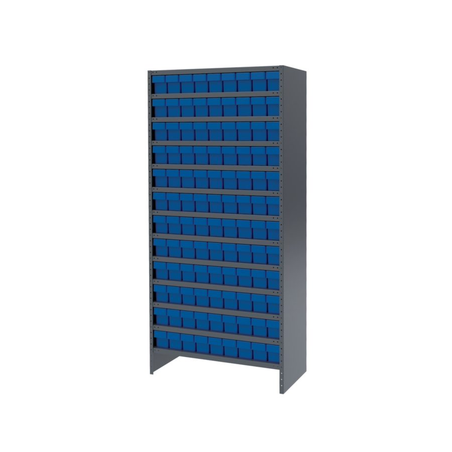 Enclosed Steel Shelving with Bins: Akro-Mils - MTL1812 - New Pig