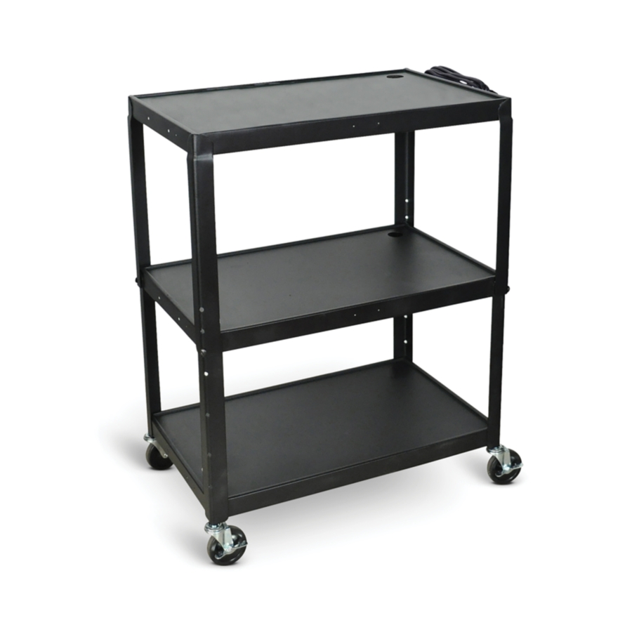 Extra-large adjustable height steel AV cart - MTL485 - New Pig