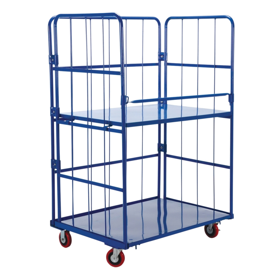 Steel Cage Cart on Wheels for Movable Storage - New Pig