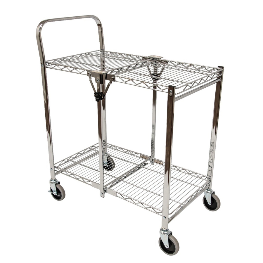 Open-Design Metal Wire Cart on Swivel Casters - New Pig
