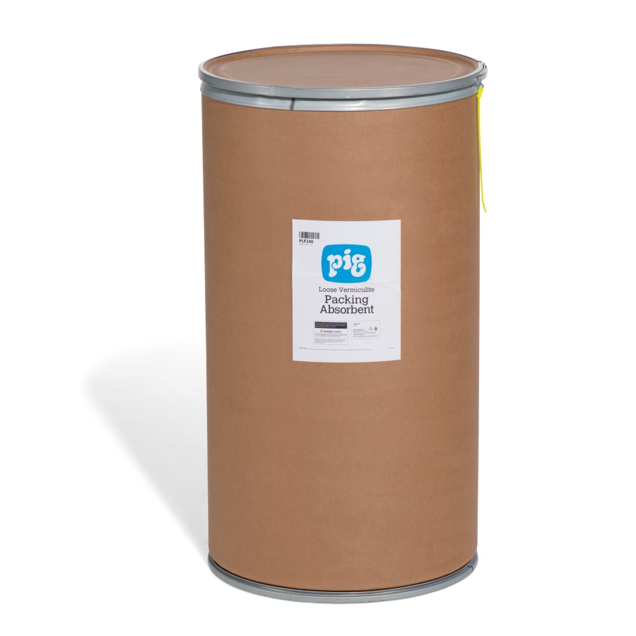 Loose Vermiculite Packing Absorbent in Fiber Drum with Liner - New Pig