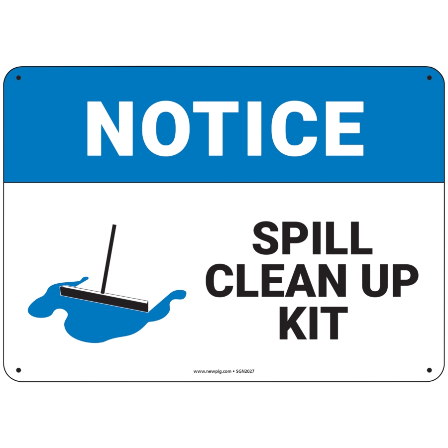 PIG® Notice Spill Clean Up Kit Sign - SGN2027 - New Pig