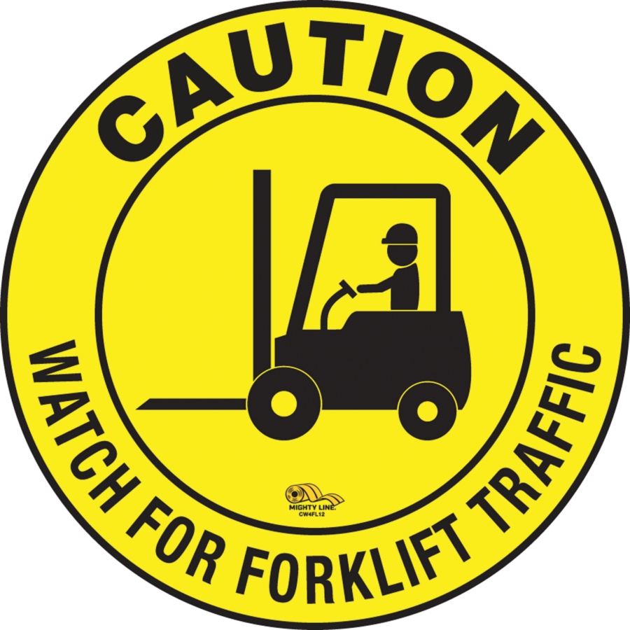 Mighty Line® Floor Marking Sign: Forklift Traffic - SGN2501 - New Pig