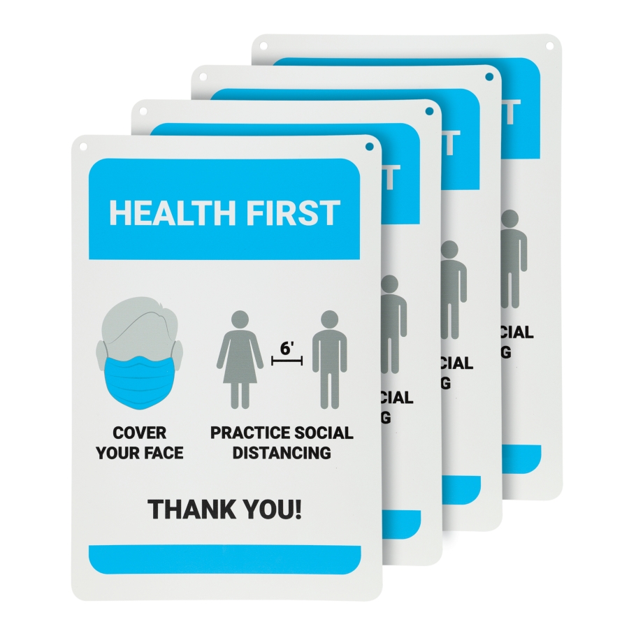 Health First Sign | 4 HD-Printed Wall Signs – New Pig